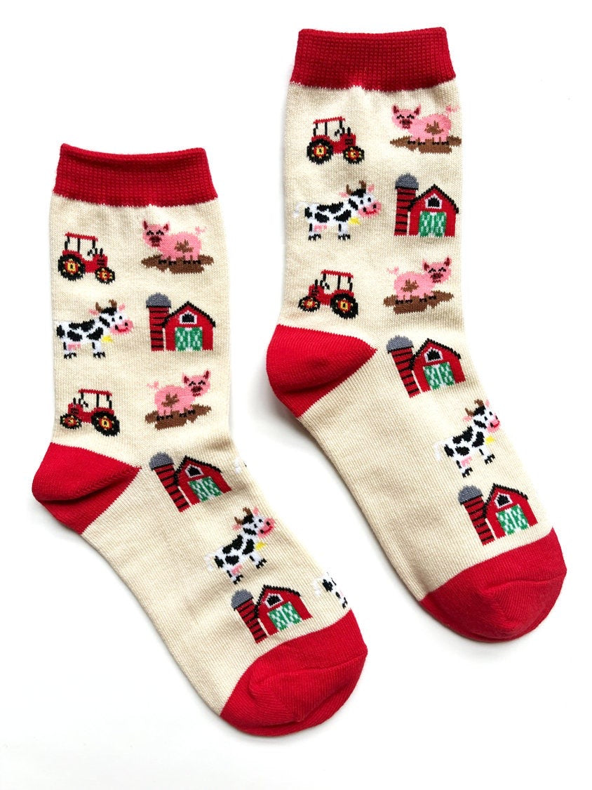 Farm Theme Kids Crew Socks – moJJa