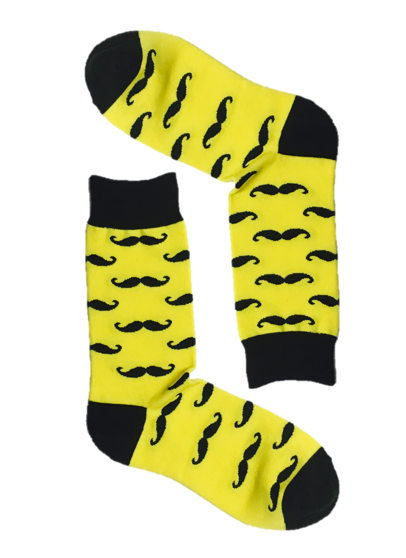 MUSTACHE - YELLOW CREW SOCKS – moJJa